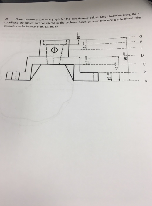 Solved prepare a tolerance graph for the part drawing below. | Chegg.com
