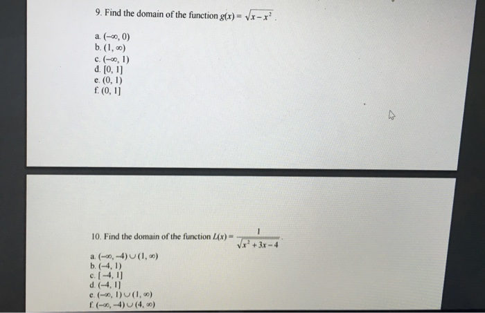 Solved Find The Domain Of The Function G X Squareroot X