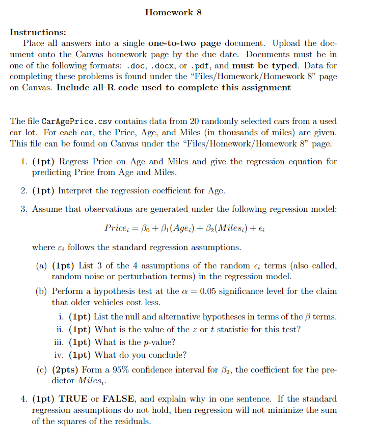 Instructions: Place all answers into a single | Chegg.com