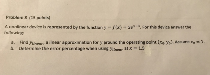 Solved Problem 3 (15 points) A nonlinear device is | Chegg.com