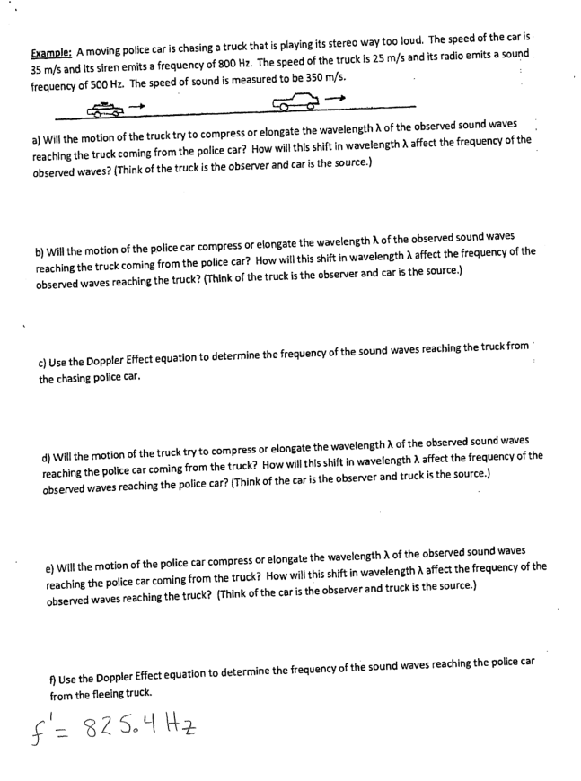 Solved Example: A moving police car is chasing a truck that | Chegg.com