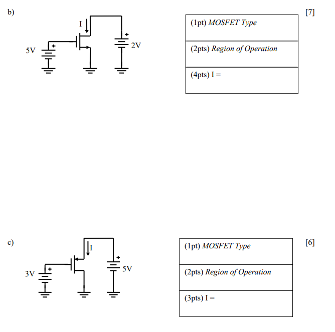 Solved For each of the following circuits, determine the | Chegg.com