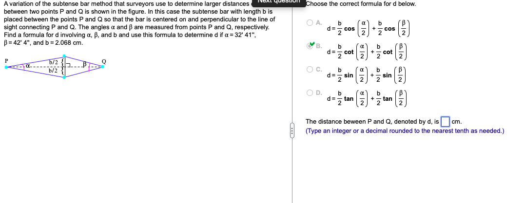 A variation of the subtense bar method that surveyors | Chegg.com