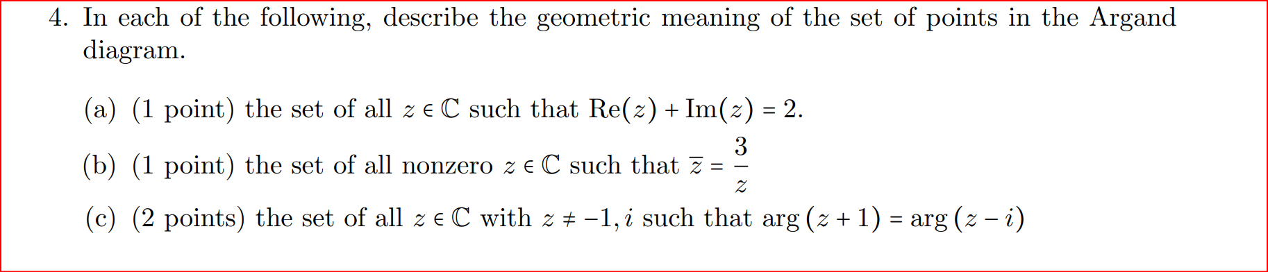 Solved 4. In each of the following, describe the geometric | Chegg.com