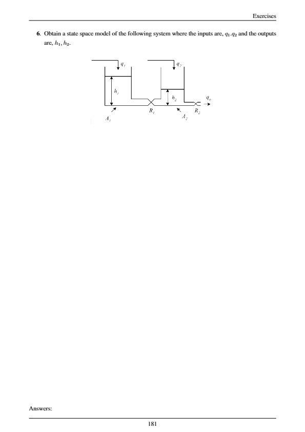 Solved Exercises6. ﻿Obtain a state space model of the | Chegg.com
