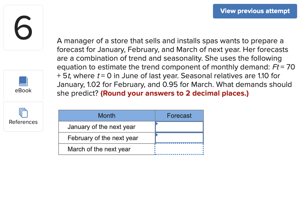 Solved A manager of a store that sells and installs spas | Chegg.com
