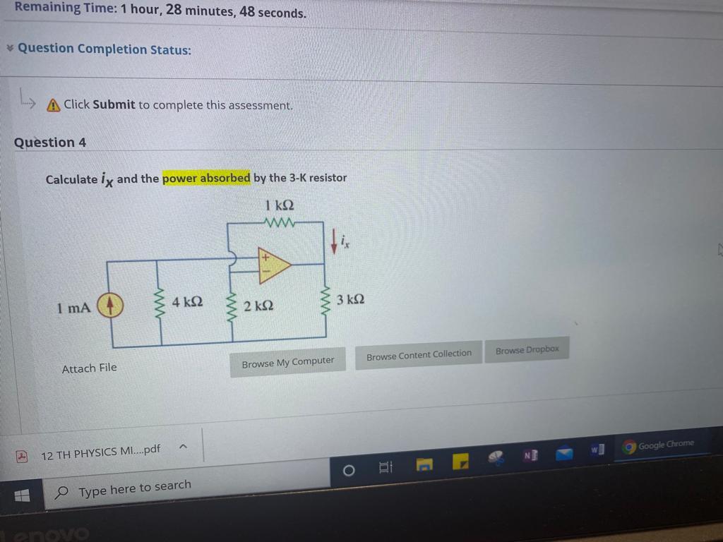 Solved Remaining Time: 1 hour, 28 minutes, 48 seconds. * | Chegg.com