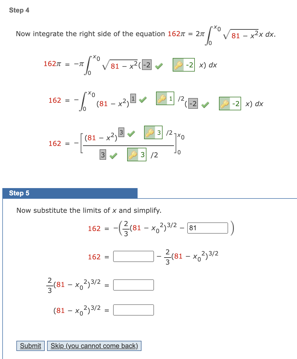 Solved Now integrate the right side of the equation | Chegg.com