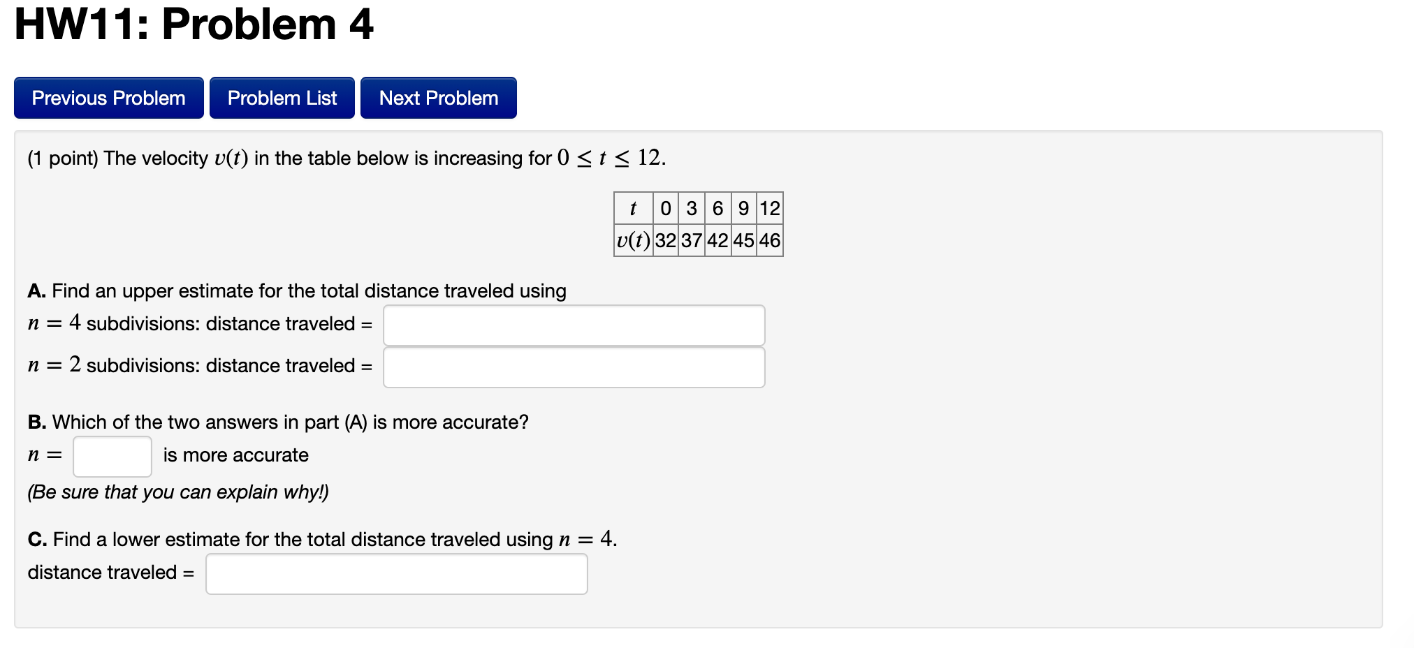 Solved HW11: Problem 4 Previous Problem Problem List Next | Chegg.com