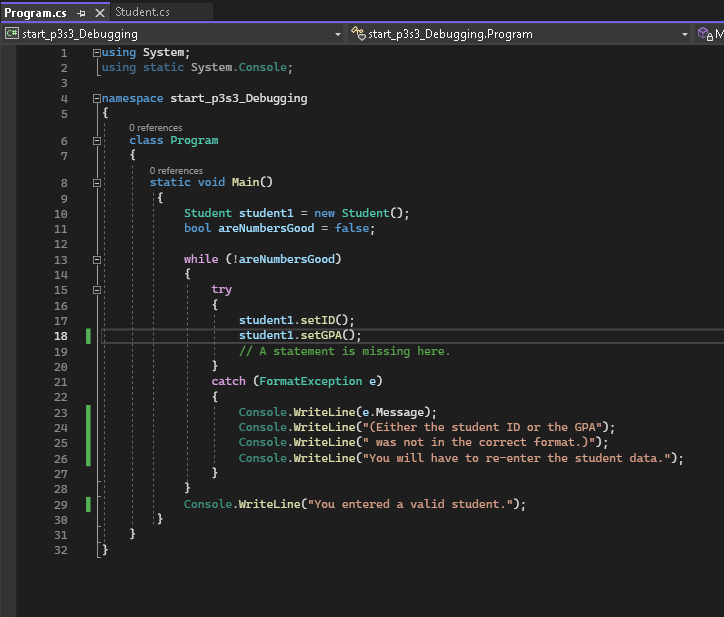 Solved It contains two classes, Program.cs and Student.cs, | Chegg.com