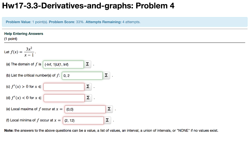 Solved Hw17-3.3-Derivatives-and-graphs: Problem 1 Problem | Chegg.com