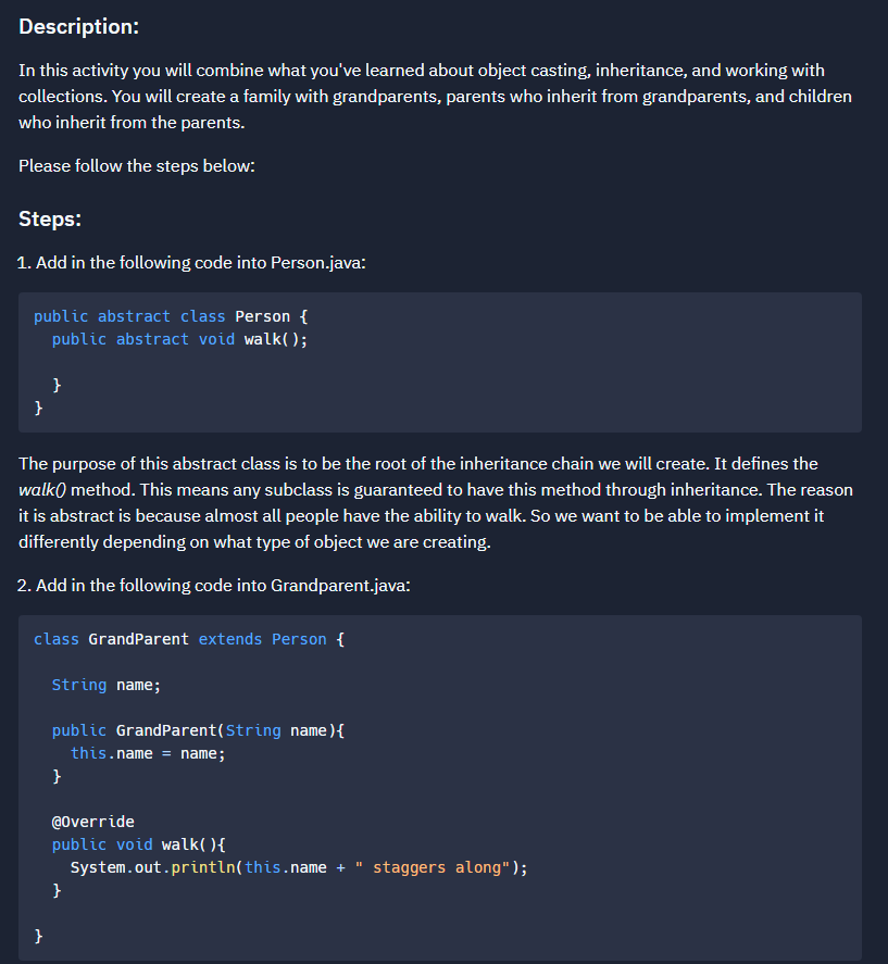 Solved Description: In this activity you will combine what | Chegg.com