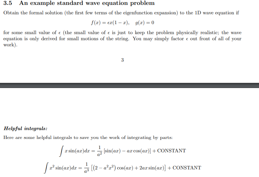 3.5 An example standard wave equation problem Obtain | Chegg.com