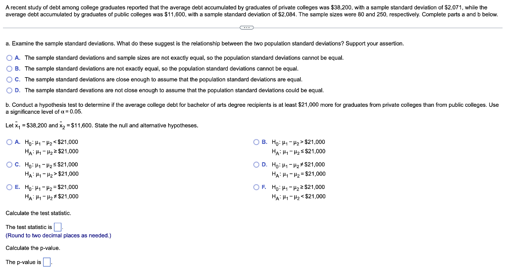 Solved A Examine The Sample Standard Deviations What Do 4659