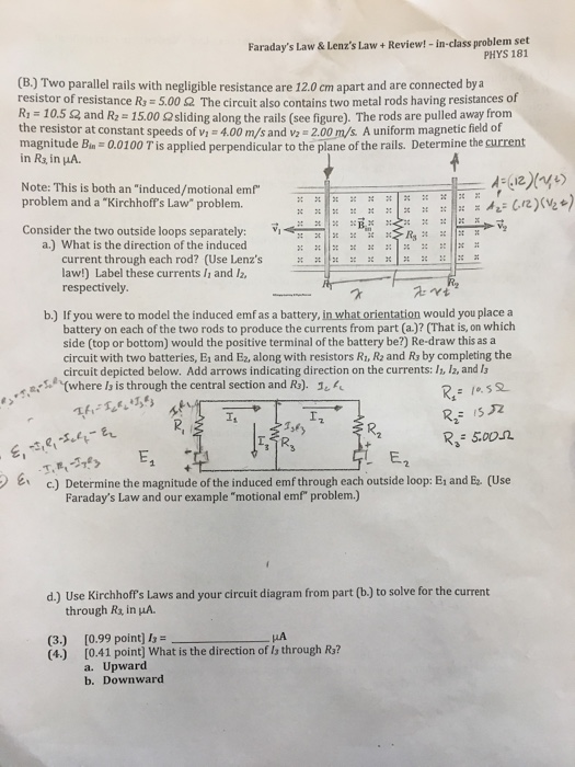 Solved Faraday's Law&Lenz's Law + Review! - in-class problem | Chegg.com