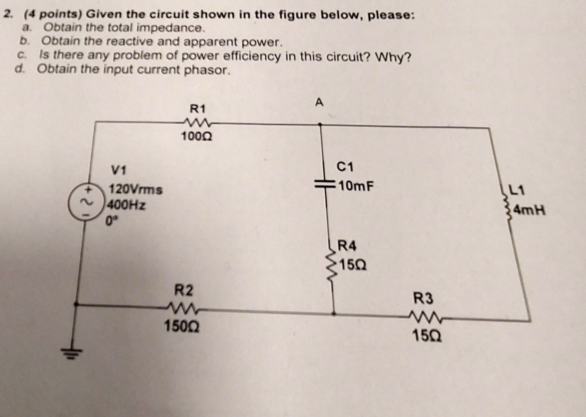 Solved Given the circuit shown in the figure below, please: | Chegg.com