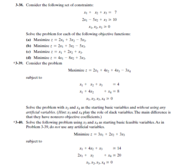 Solved 3-38. Consider the following set of constraints: \\[ | Chegg.com