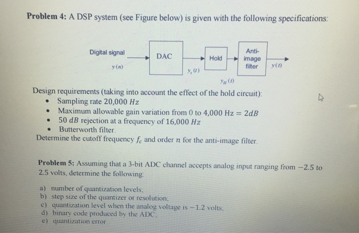 Solved A DSP system (see Figure below) is given with the | Chegg.com