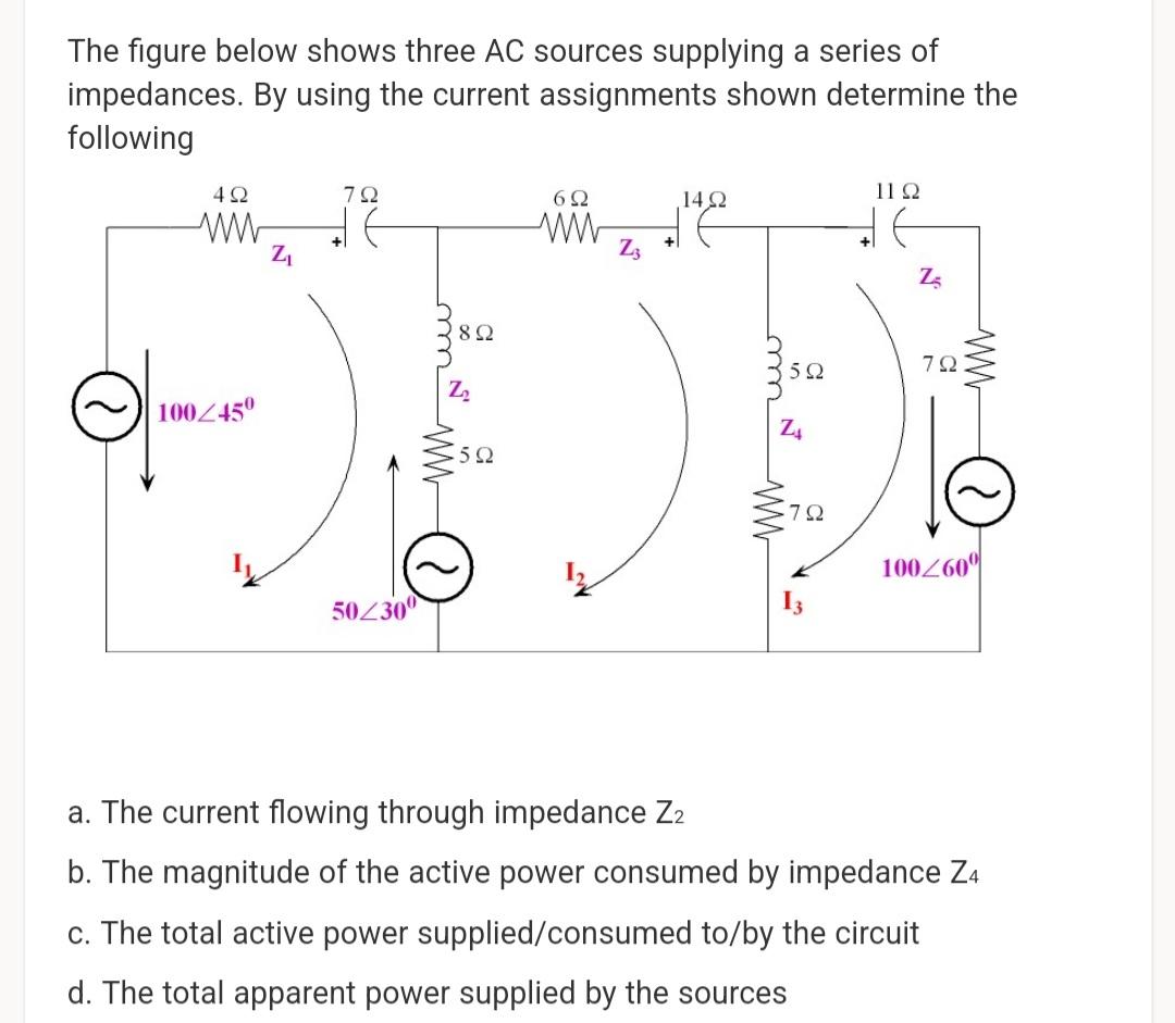 Solved The figure below shows three AC sources supplying a | Chegg.com