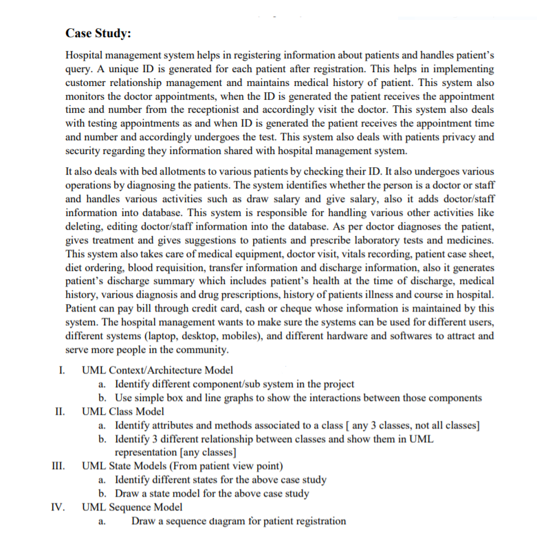 Case Study: Hospital management system helps in | Chegg.com