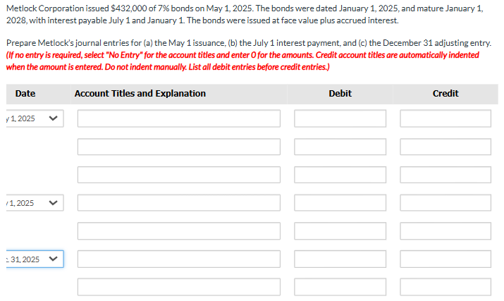 Solved Metlock Corporation issued \( \$ 432,000 \) ﻿of | Chegg.com