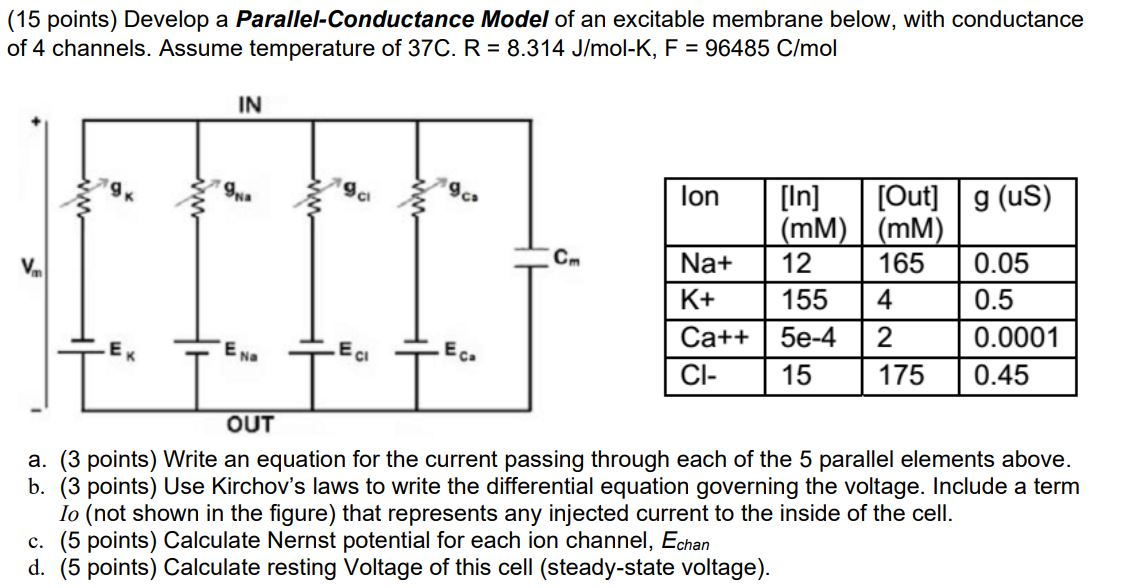 (15 points) Develop a Parallel-Conductance Model of | Chegg.com