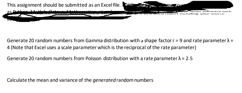Solved This assignment should be submitted as an Excel | Chegg.com