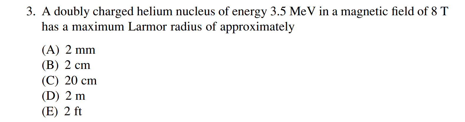 Solved 3. A doubly charged helium nucleus of energy 3.5MeV | Chegg.com
