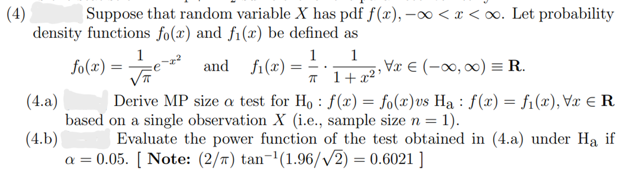 Solved = 、 = T (4) Suppose that random variable X has pdf | Chegg.com