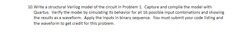 Solved 10 Write A Structural Verilog Model Of The Circuit