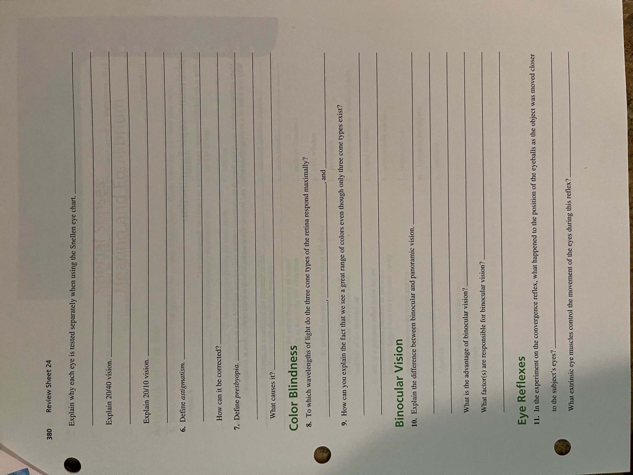 Solved The Optic Disc, Refraction, Visual Acuity, and | Chegg.com