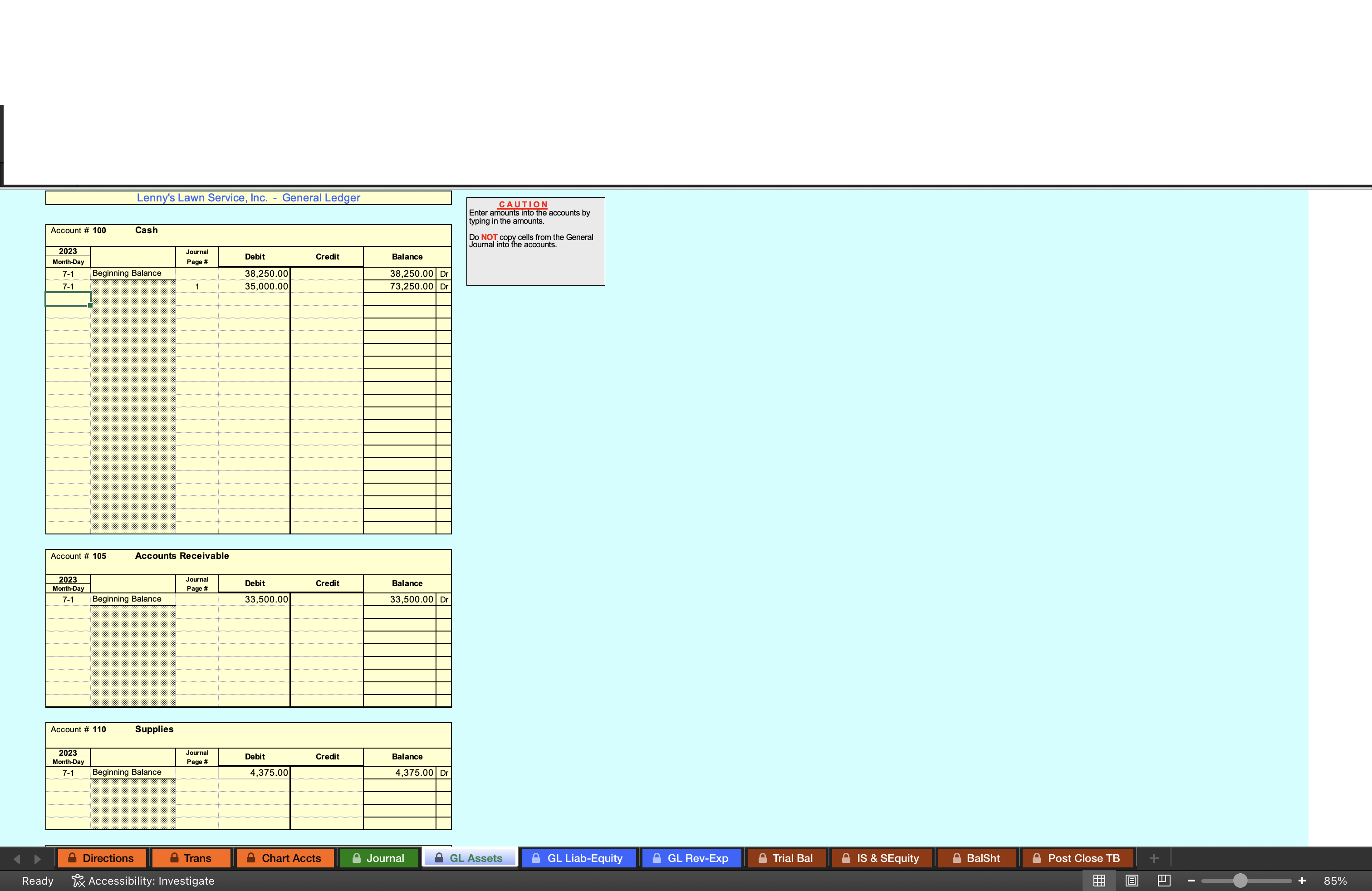 Need Help With Accounting Cycle Project. Need all GL | Chegg.com