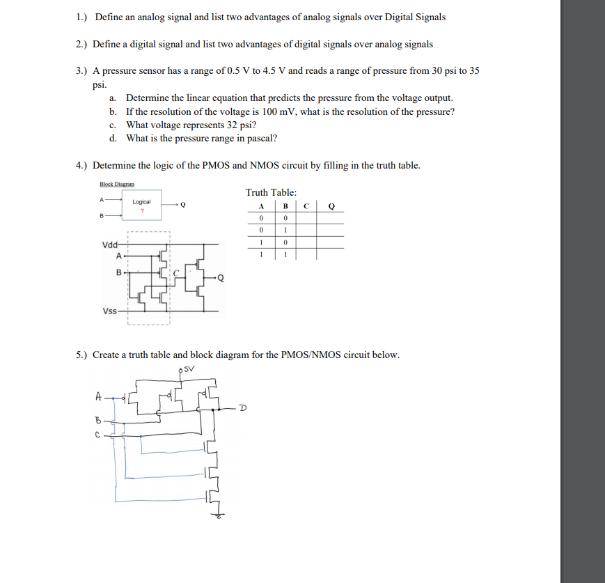 Solved 1.) Define an analog signal and list two advantages | Chegg.com Solved 1.) Define an analog signal and list two advantages | Chegg.com