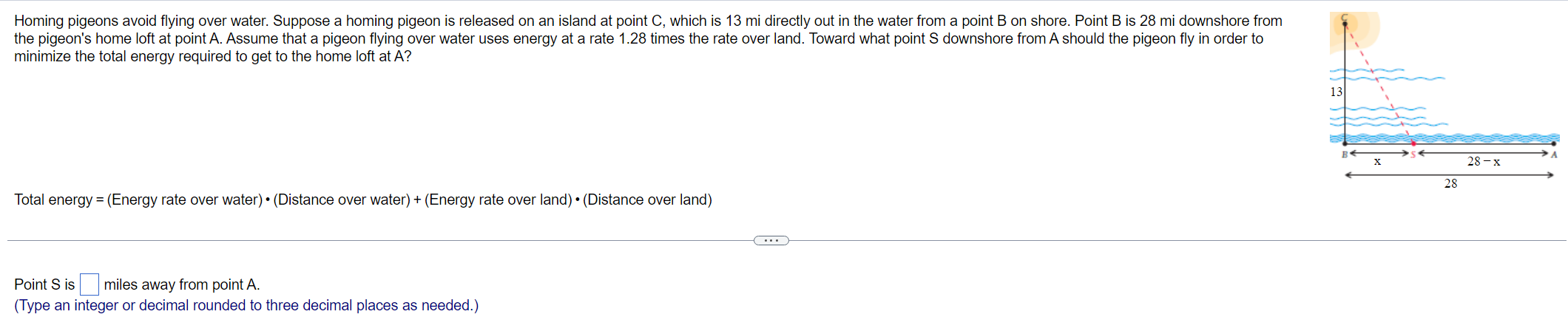 Solved Homing pigeons avoid flying over water. Suppose a | Chegg.com