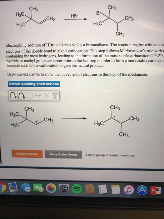Solved CH3 CH3 Br H3C H3C HBr CH3 CH2 H3C CH3 Electrophilic | Chegg.com