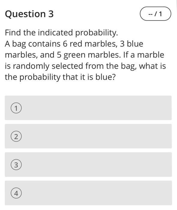 Solved Question 3 Find the indicated probability, A bag | Chegg.com