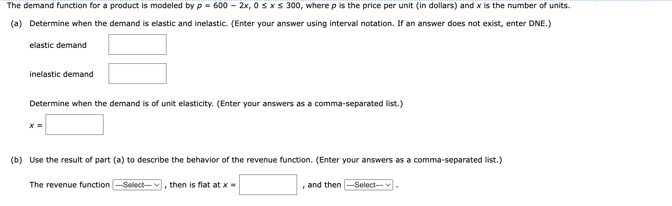 Solved The demand function for a product is modeled by | Chegg.com
