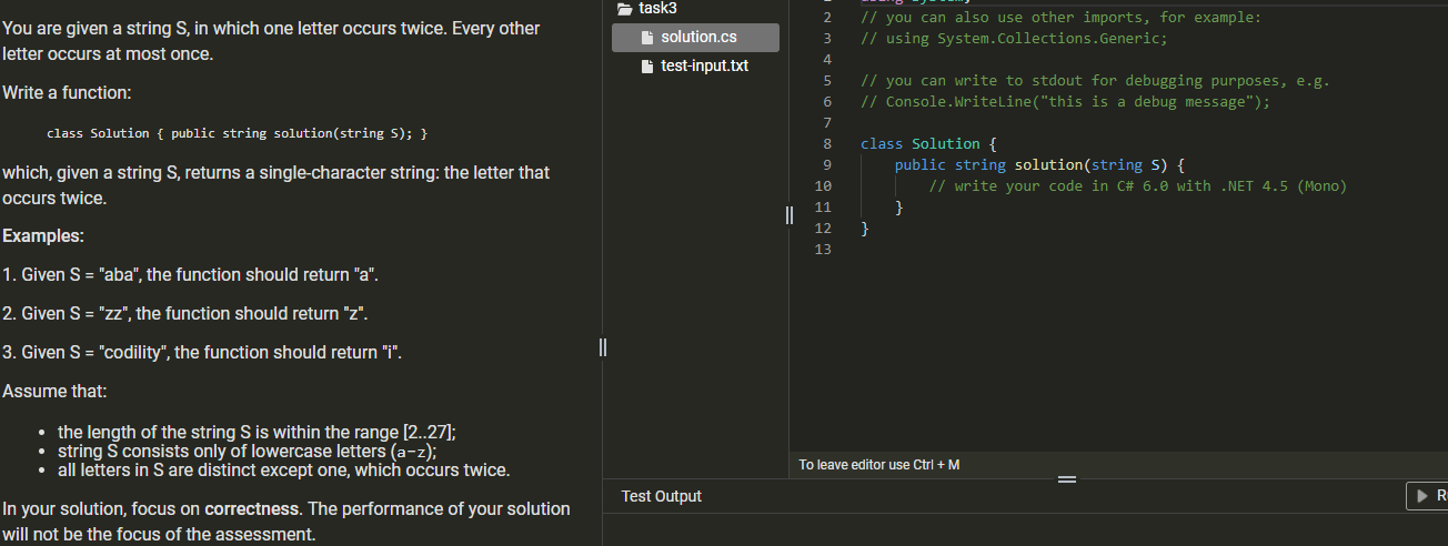 Solved You are given a string S, in which one letter occurs | Chegg.com