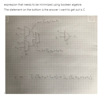 Solved expression that needs to be minimized using boolean | Chegg.com