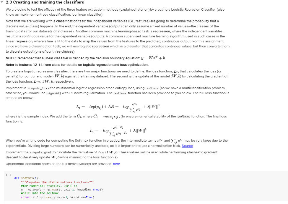 2.3 Creating and training the classifiers We are | Chegg.com