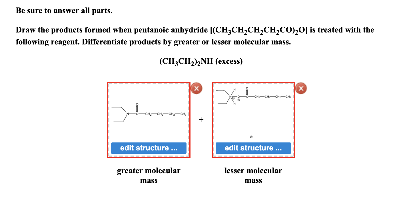 Solved Be sure to answer all parts. Draw the products formed | Chegg.com