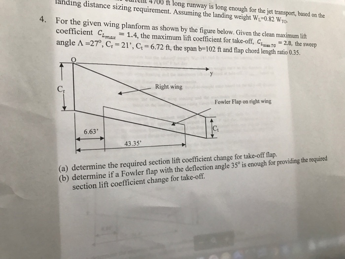 Solved For the given wing planform as shown by the figure | Chegg.com