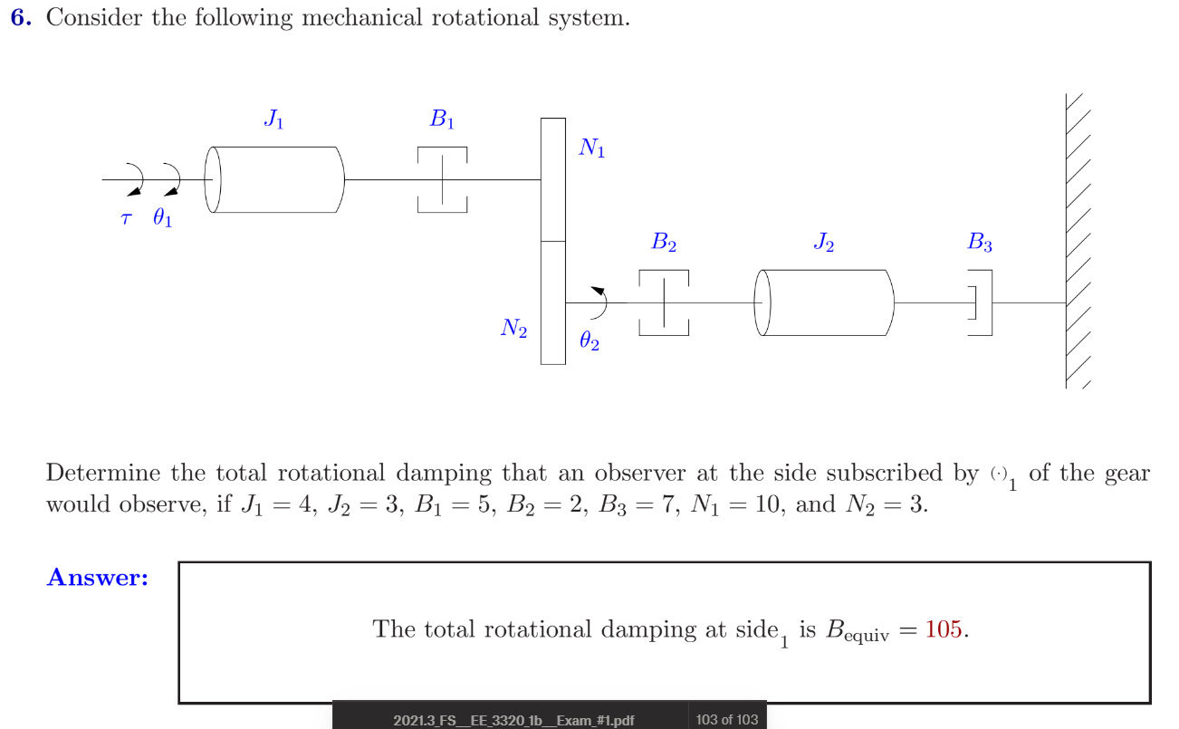 Solved 6. Consider the following mechanical rotational | Chegg.com