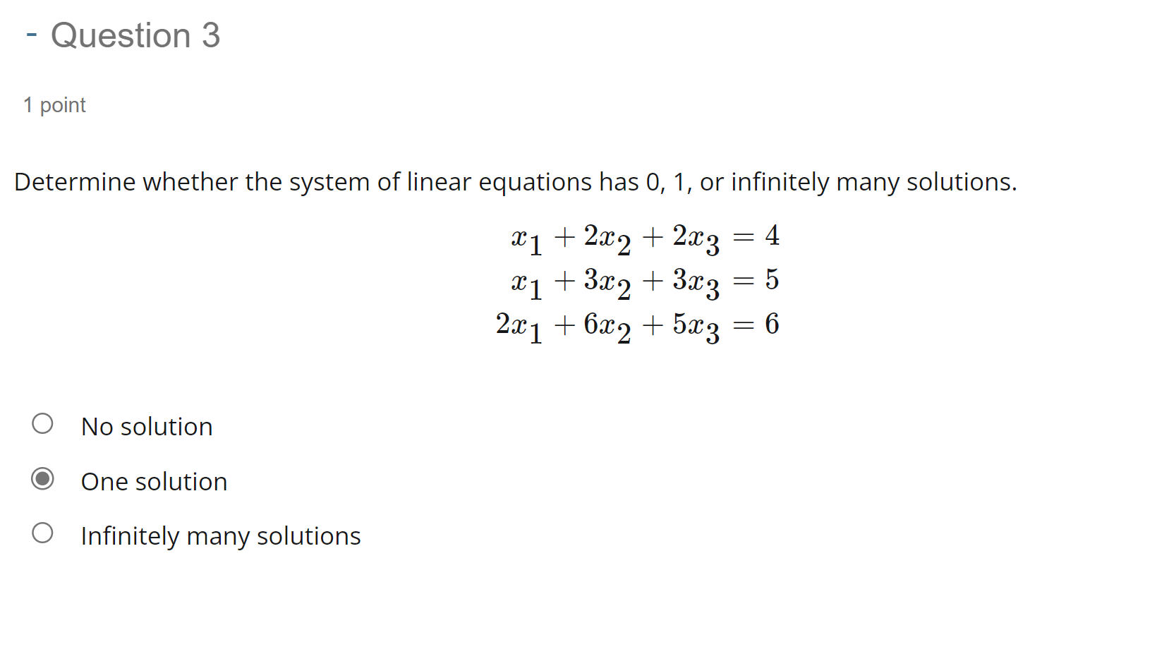 Solved Determine whether the system of linear equations has | Chegg.com