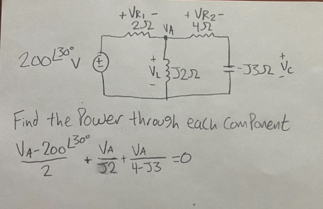 Solved Find the Power through each Component | Chegg.com