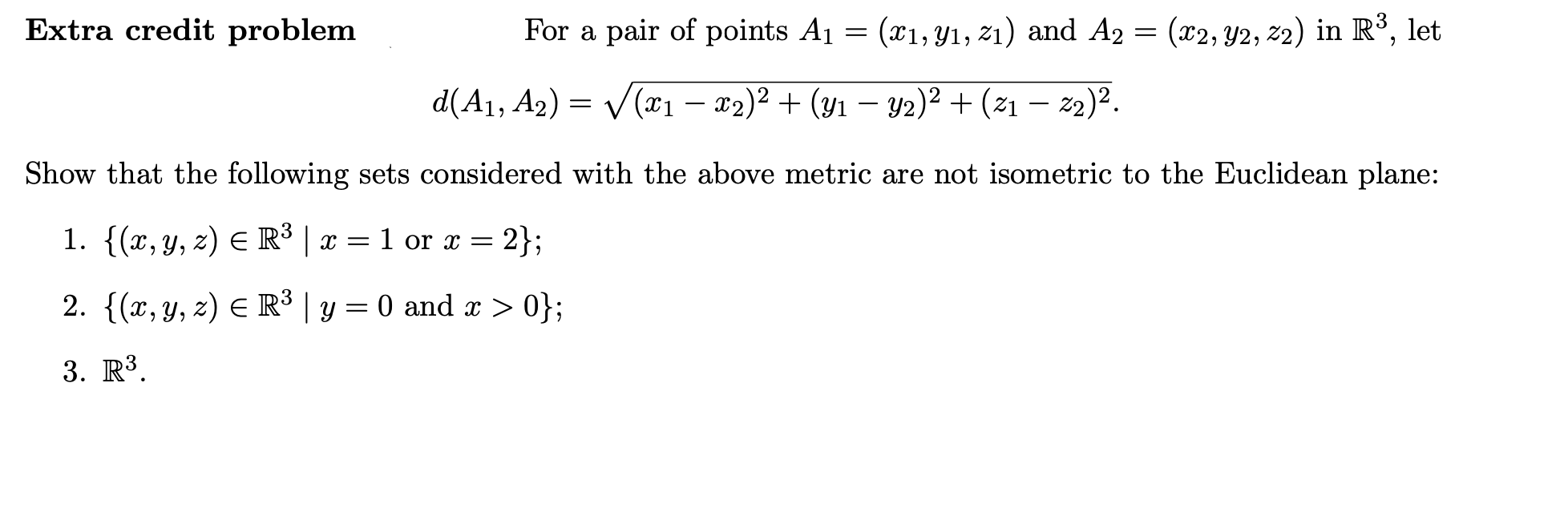 Solved Extra credit problem For a pair of points | Chegg.com