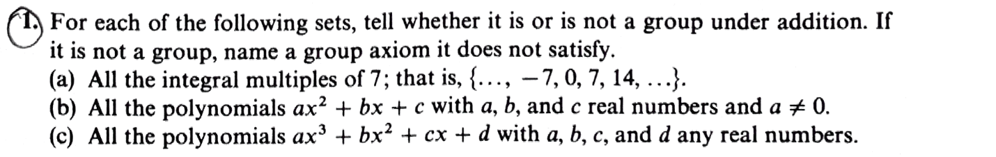 Solved For each of the following sets, tell whether it is or | Chegg.com
