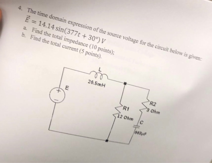 Solved 4. The time domain expression of the source voltage | Chegg.com