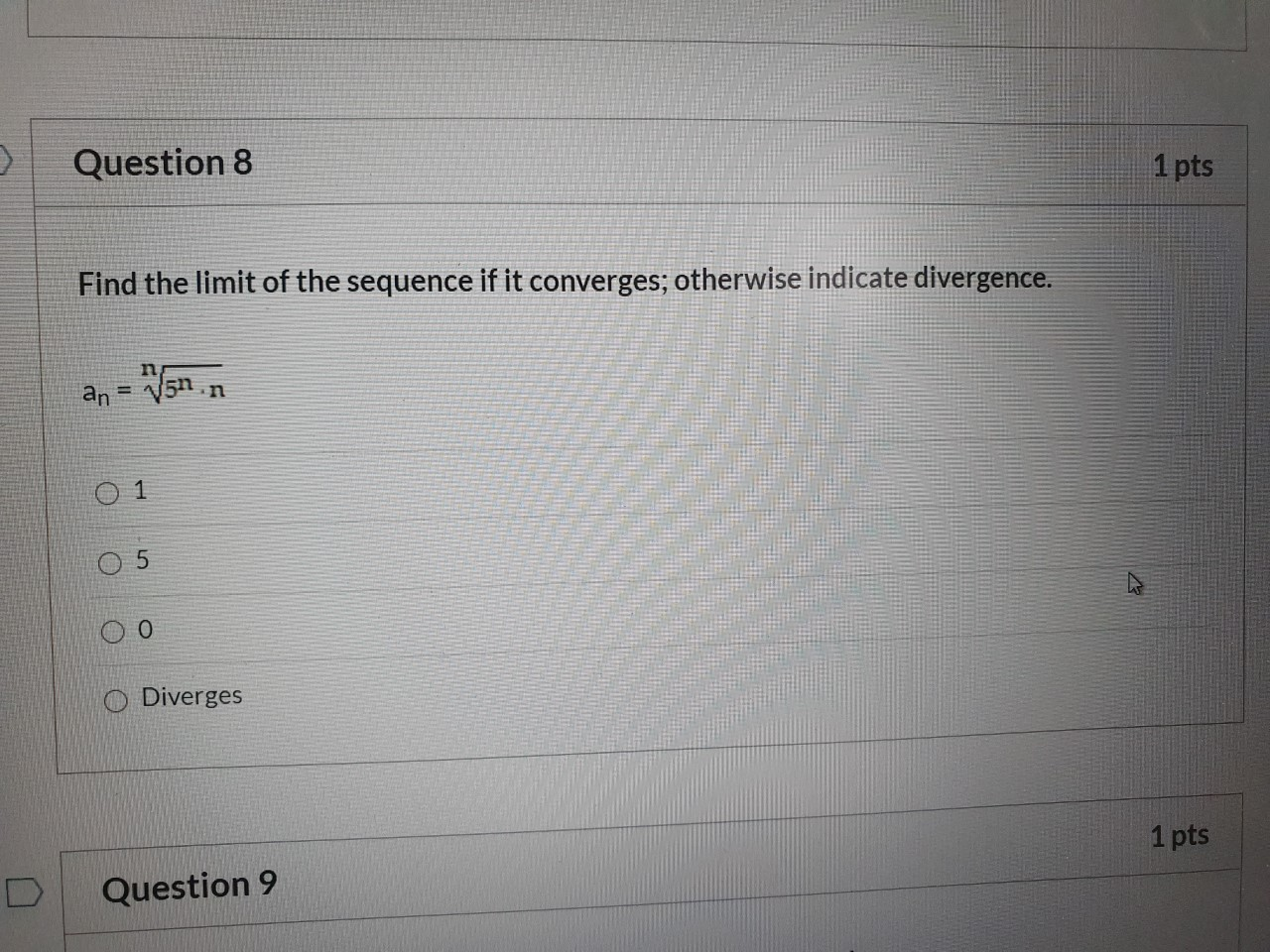 Solved 1 pts Find the limit of the sequence if it converges; | Chegg.com