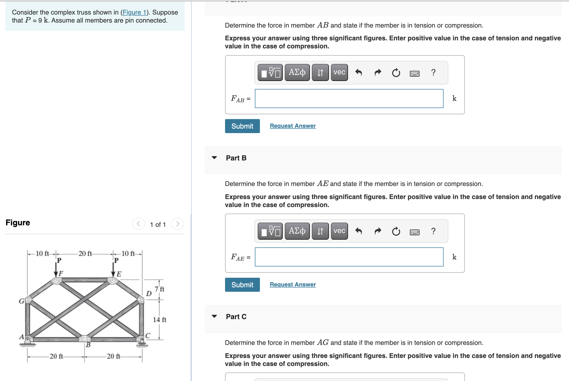 Solved Consider the complex truss shown in (Figure 1). | Chegg.com